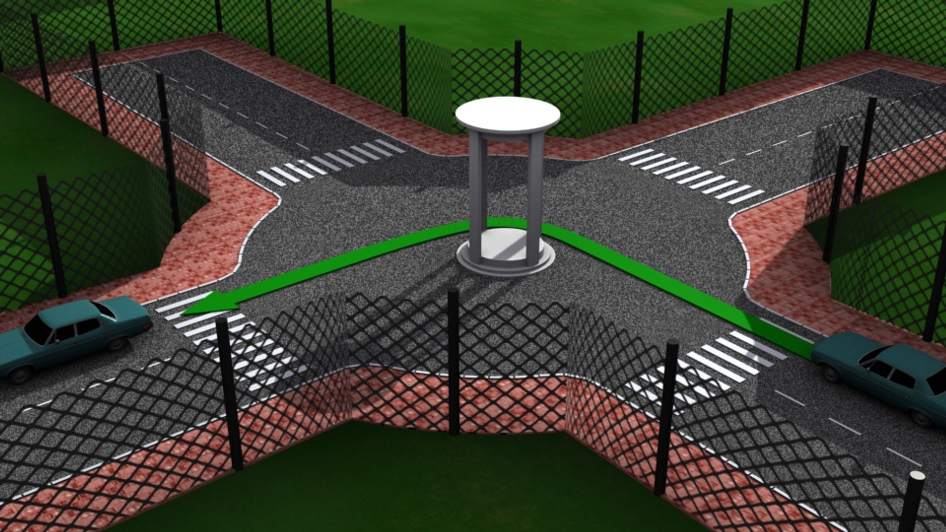 Free Simple Sample Illustration Traffic 3d Model