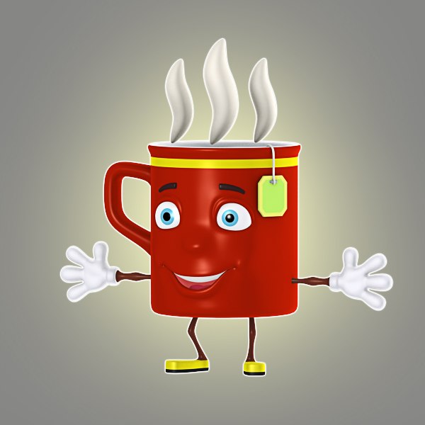 cartoon cup 3d max