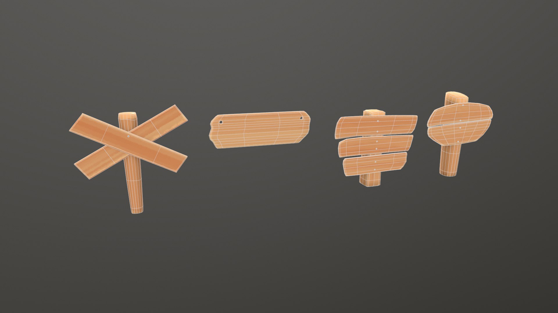 3D Stylized Wooden Signs Pack Model - TurboSquid 2030013