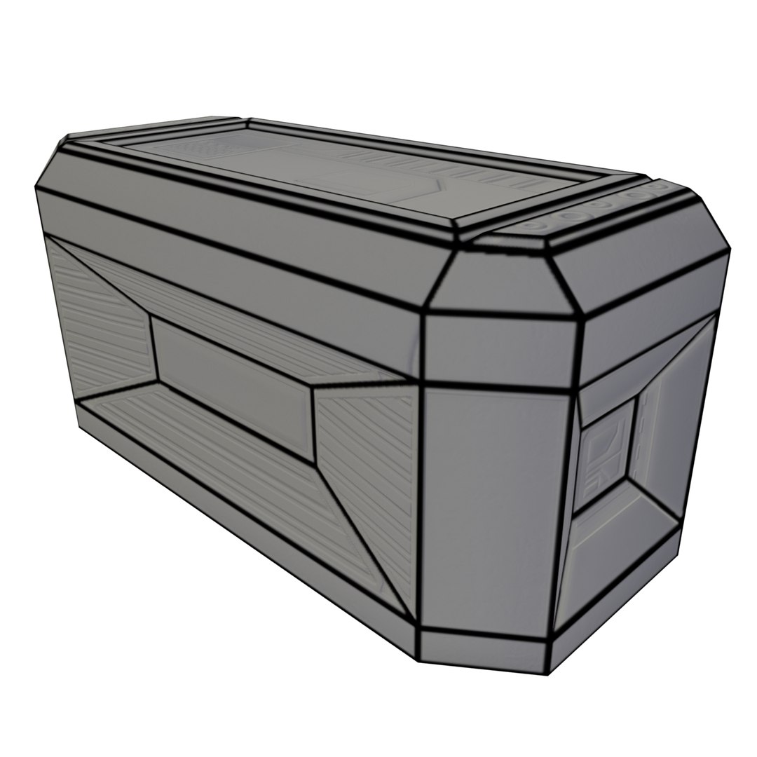 3d crate games model