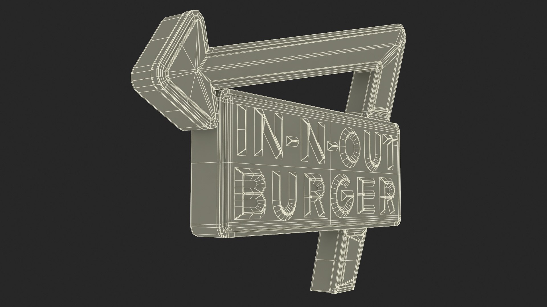 In N Out Burger Sign 3D Model - TurboSquid 2278817