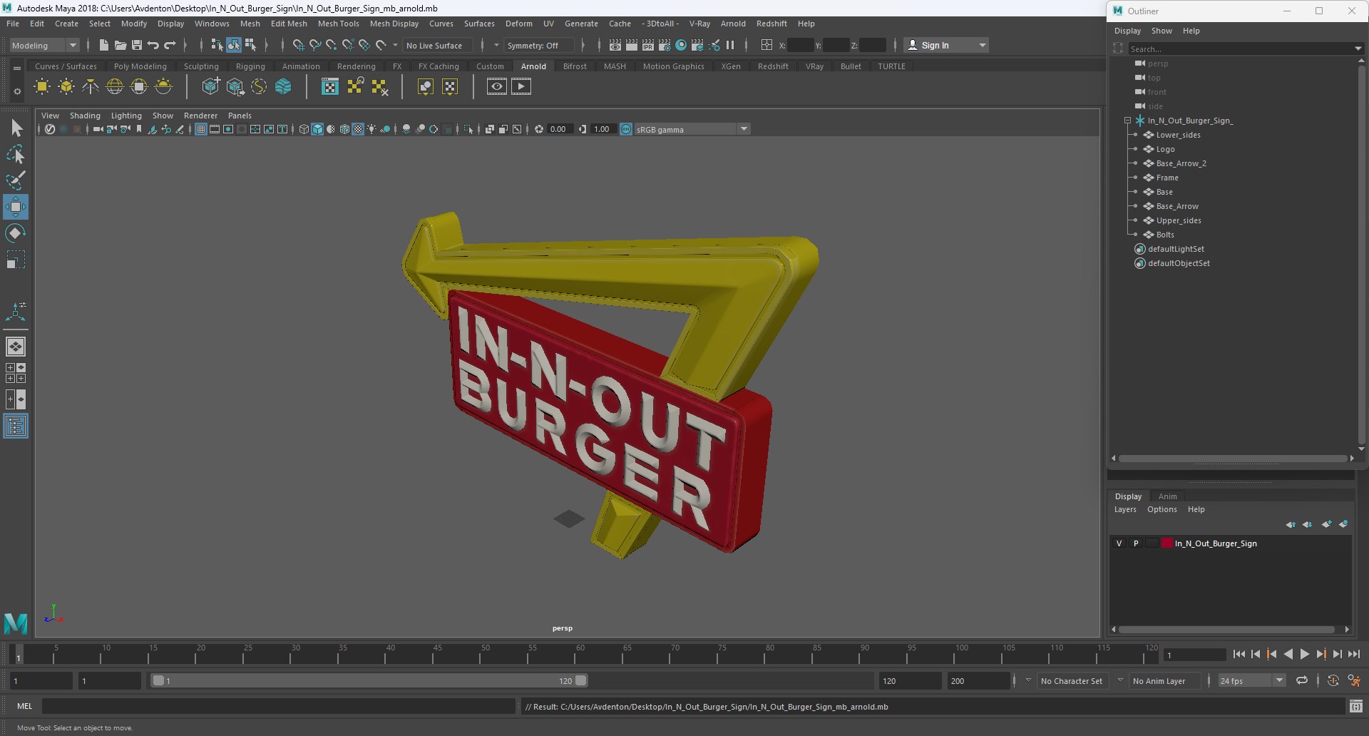 In N Out Burger Sign 3D Model - TurboSquid 2278817