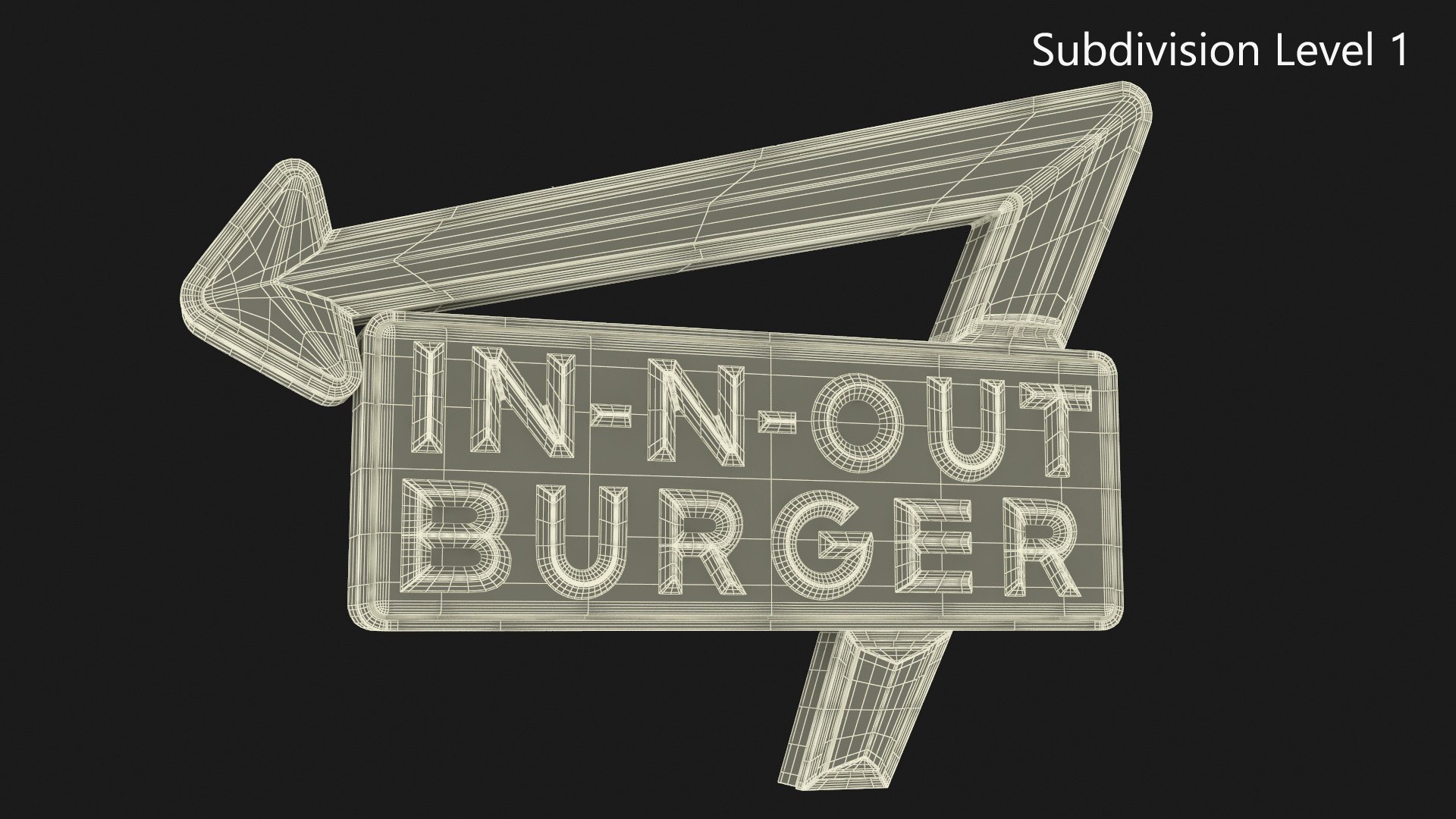 In N Out Burger Sign 3D Model - TurboSquid 2278817