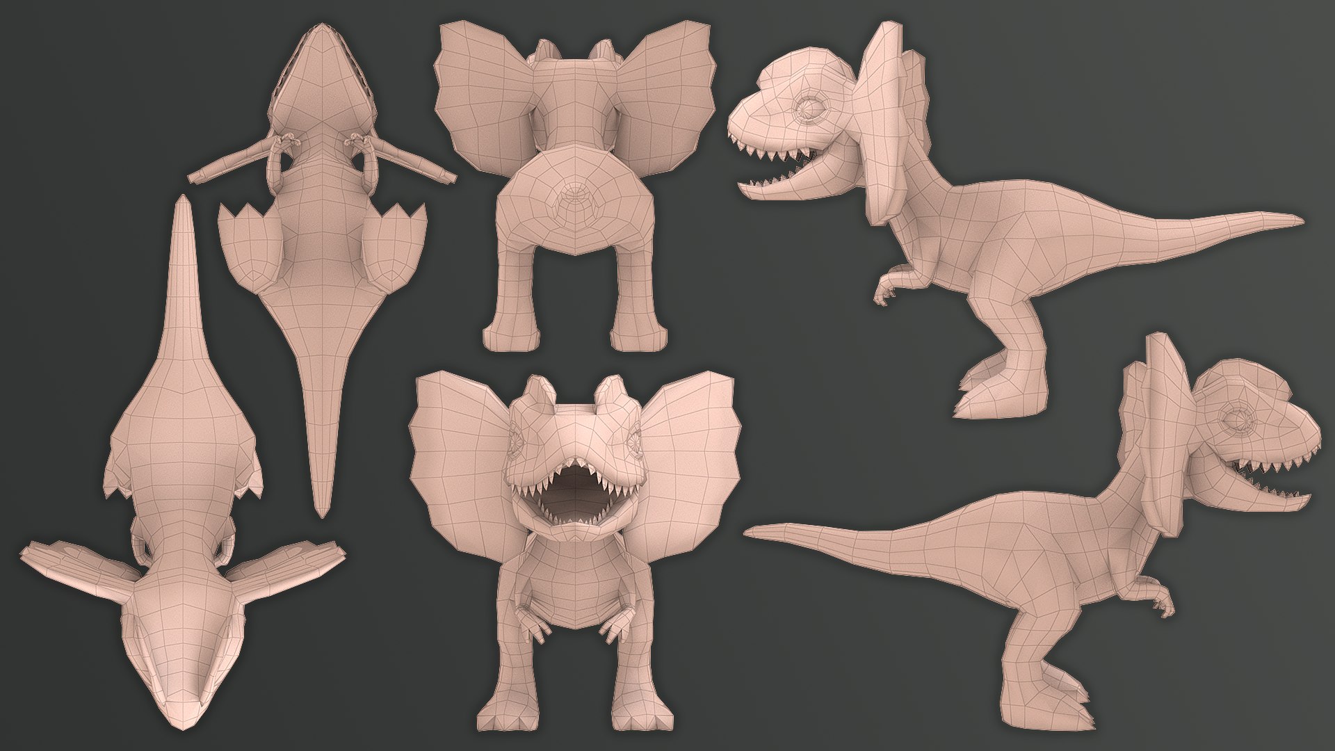 3D Model Dilophosaurus Teen - Dinosaur Character - TurboSquid 2195157