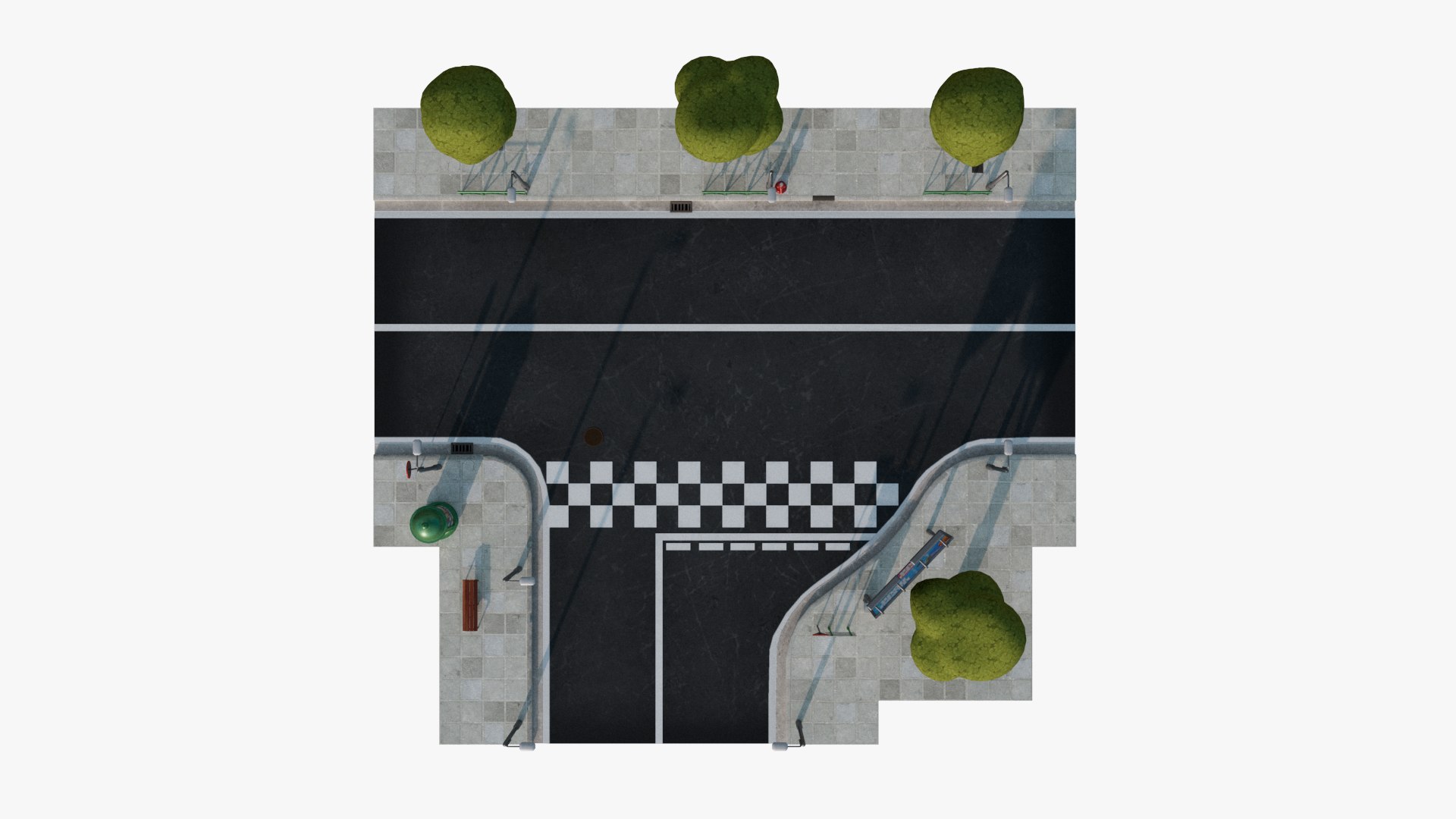 Cartoon Road 3D Model - TurboSquid 2101456
