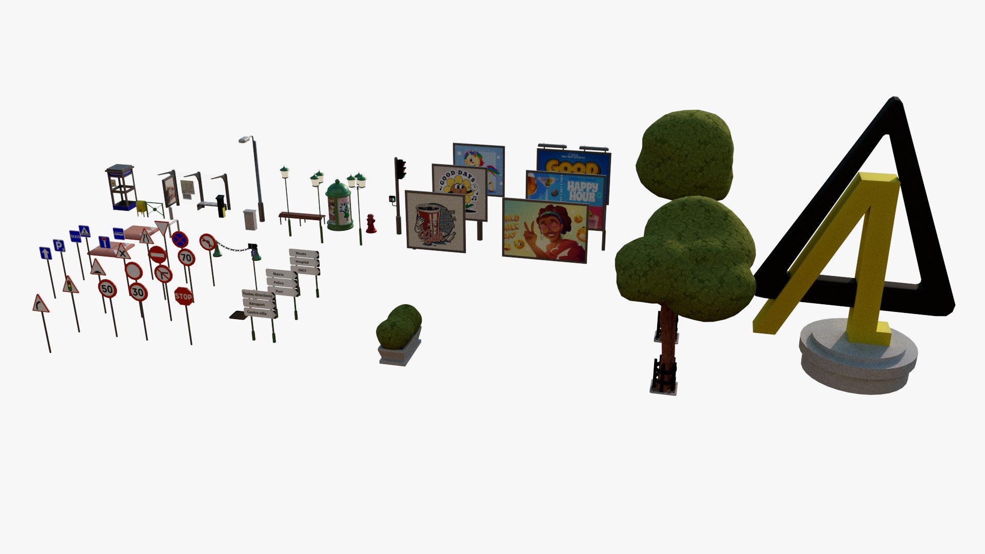 Cartoon Road 3D Model - TurboSquid 2101456
