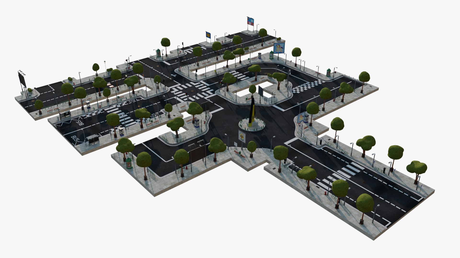 Cartoon Road 3D Model - TurboSquid 2101456