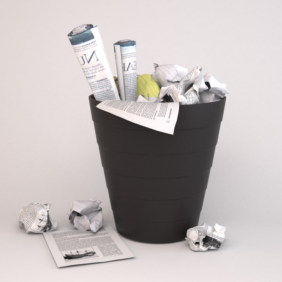 Waste Paper Basket 3d Model
