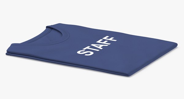 3D Female Crew Neck Folded Dark Blue Staff 01 - TurboSquid 1758946