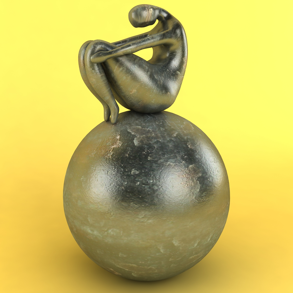 3d figure resting sphere model