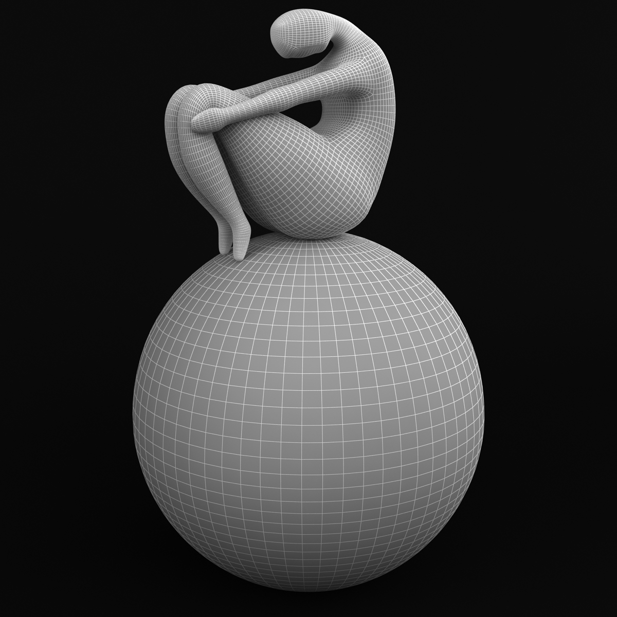 3d figure resting sphere model