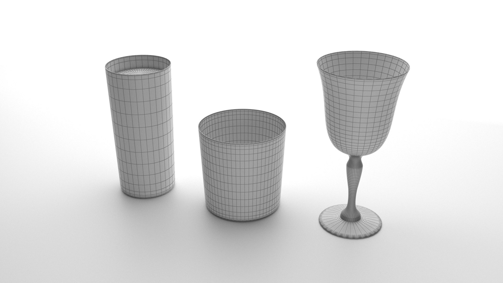 Set Cocktail Glass Wine 3D Model - TurboSquid 1579938