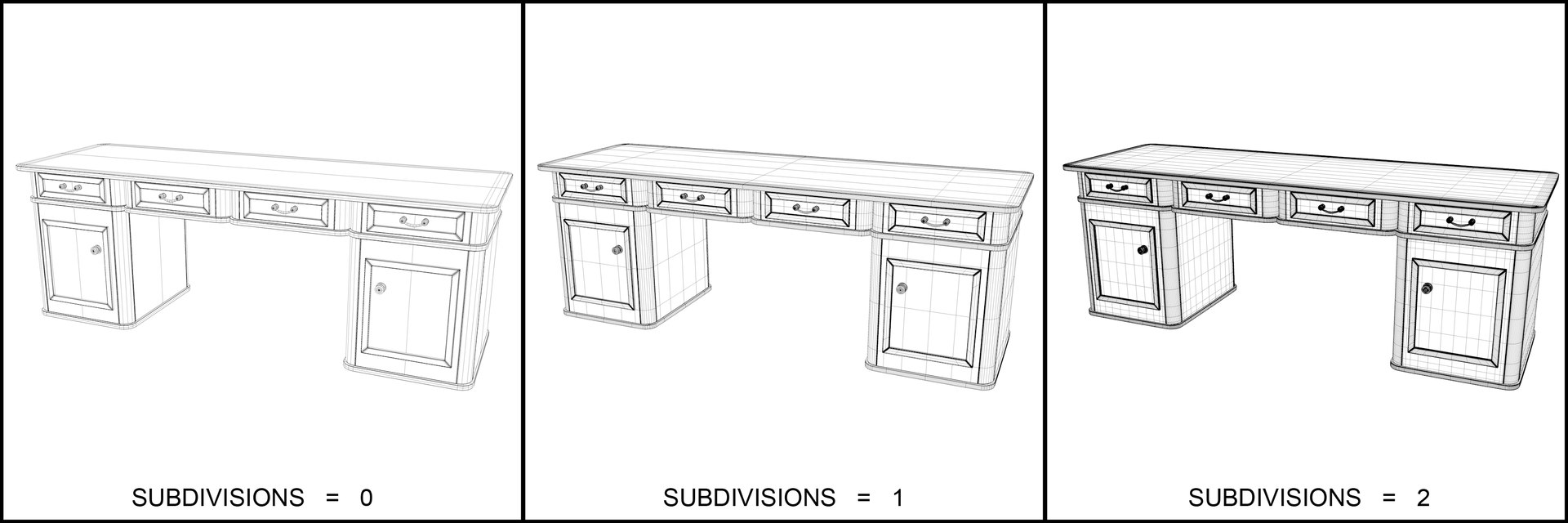 3d model office table