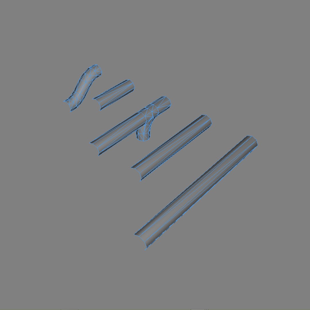 modular pipes - ready 3d model