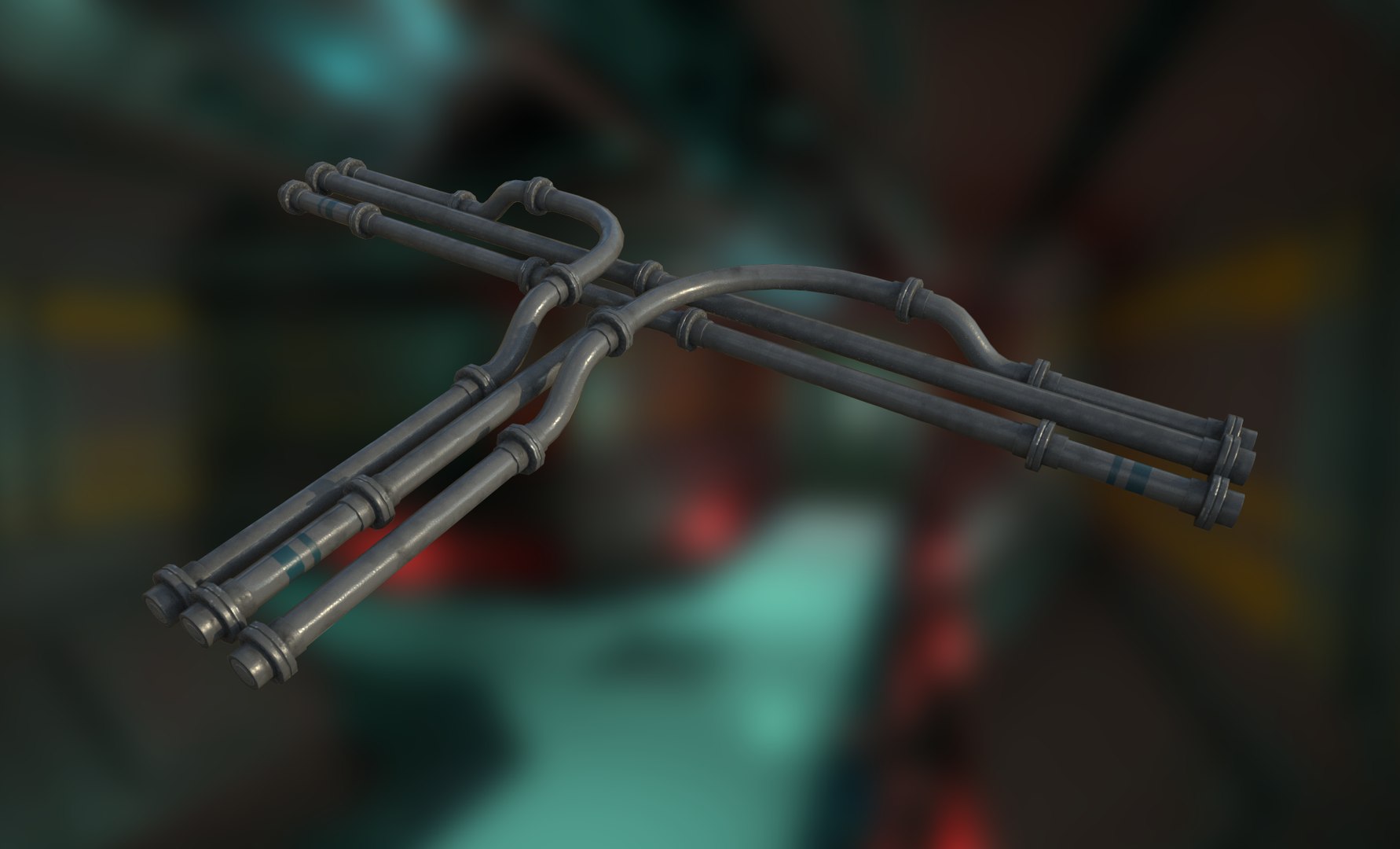 modular pipes - ready 3d model