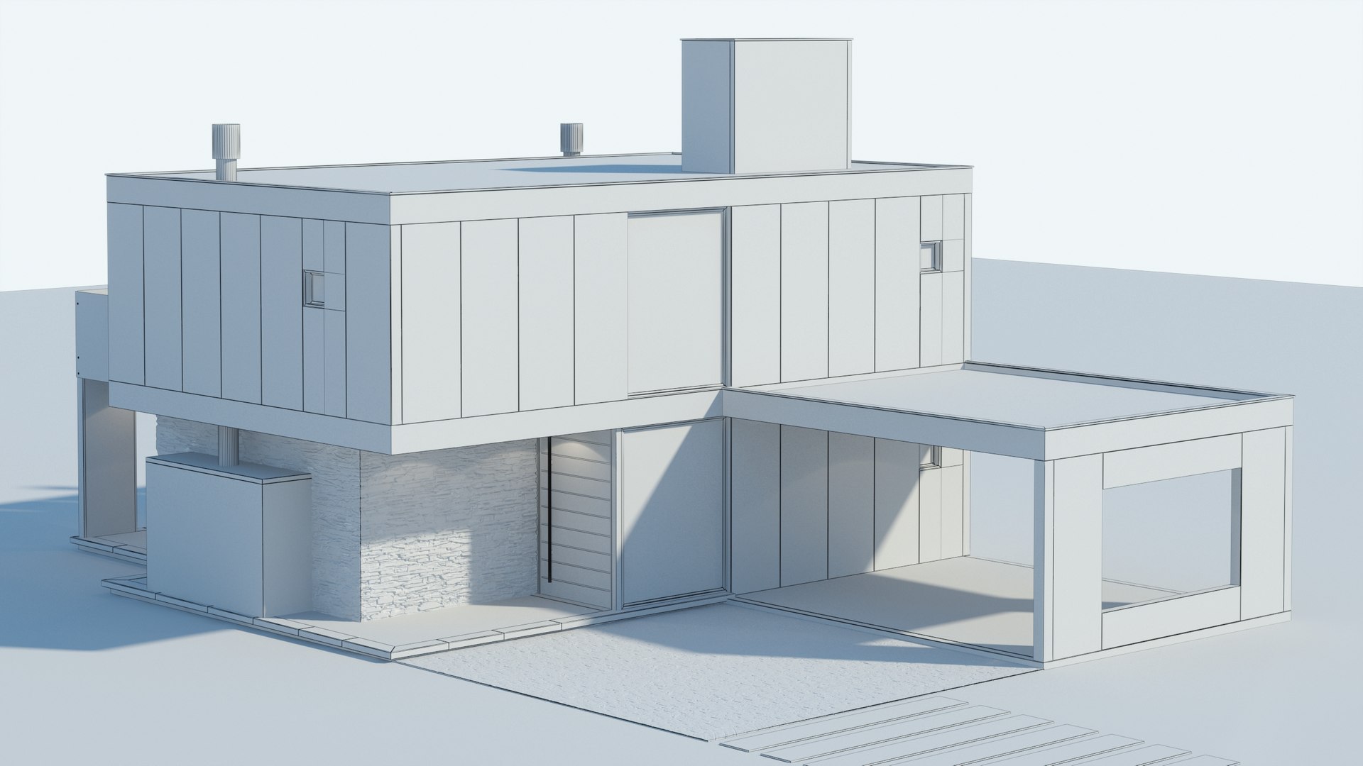 Modern House A1 3D - TurboSquid 2241104
