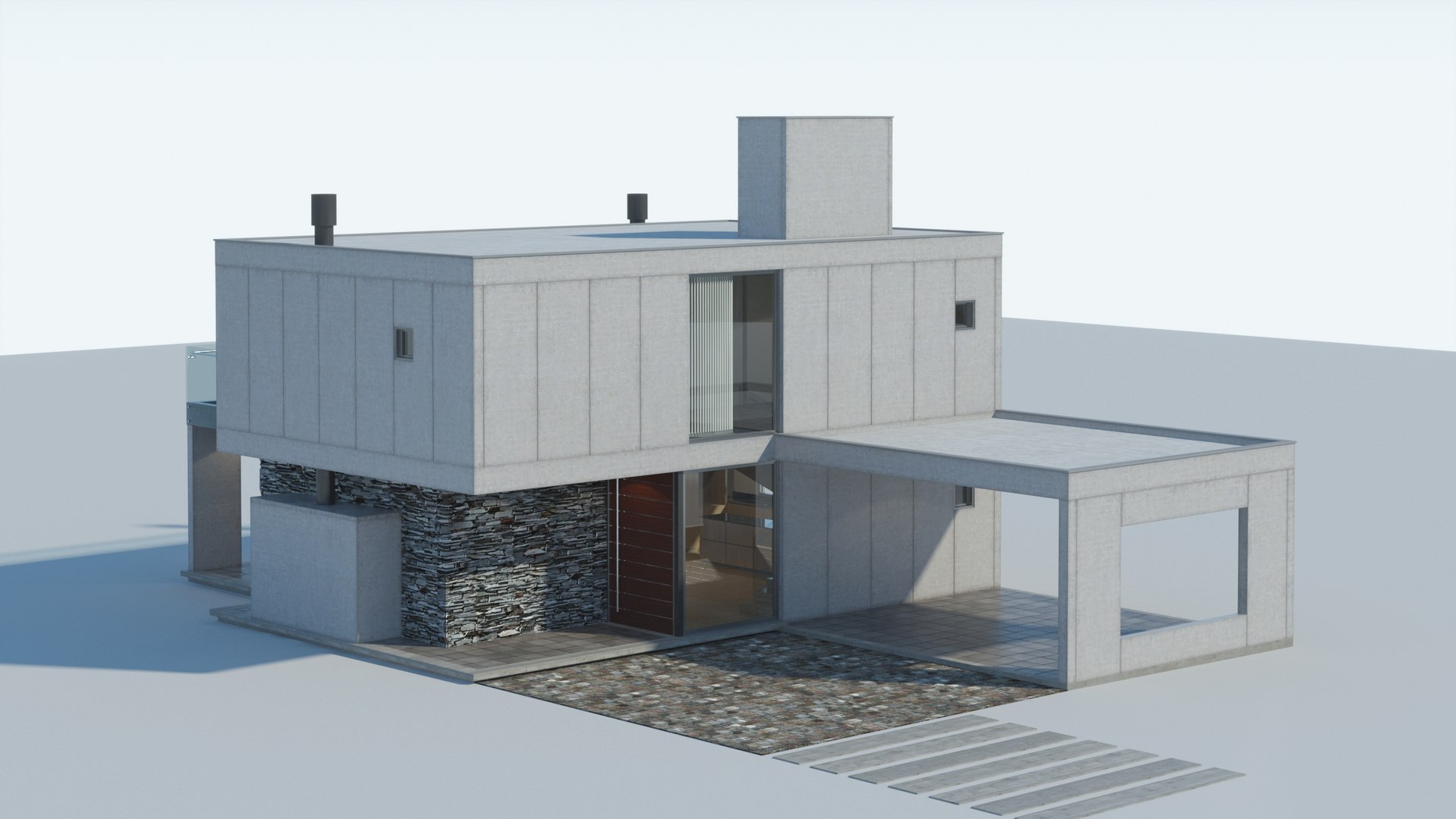Modern House A1 3D - TurboSquid 2241104