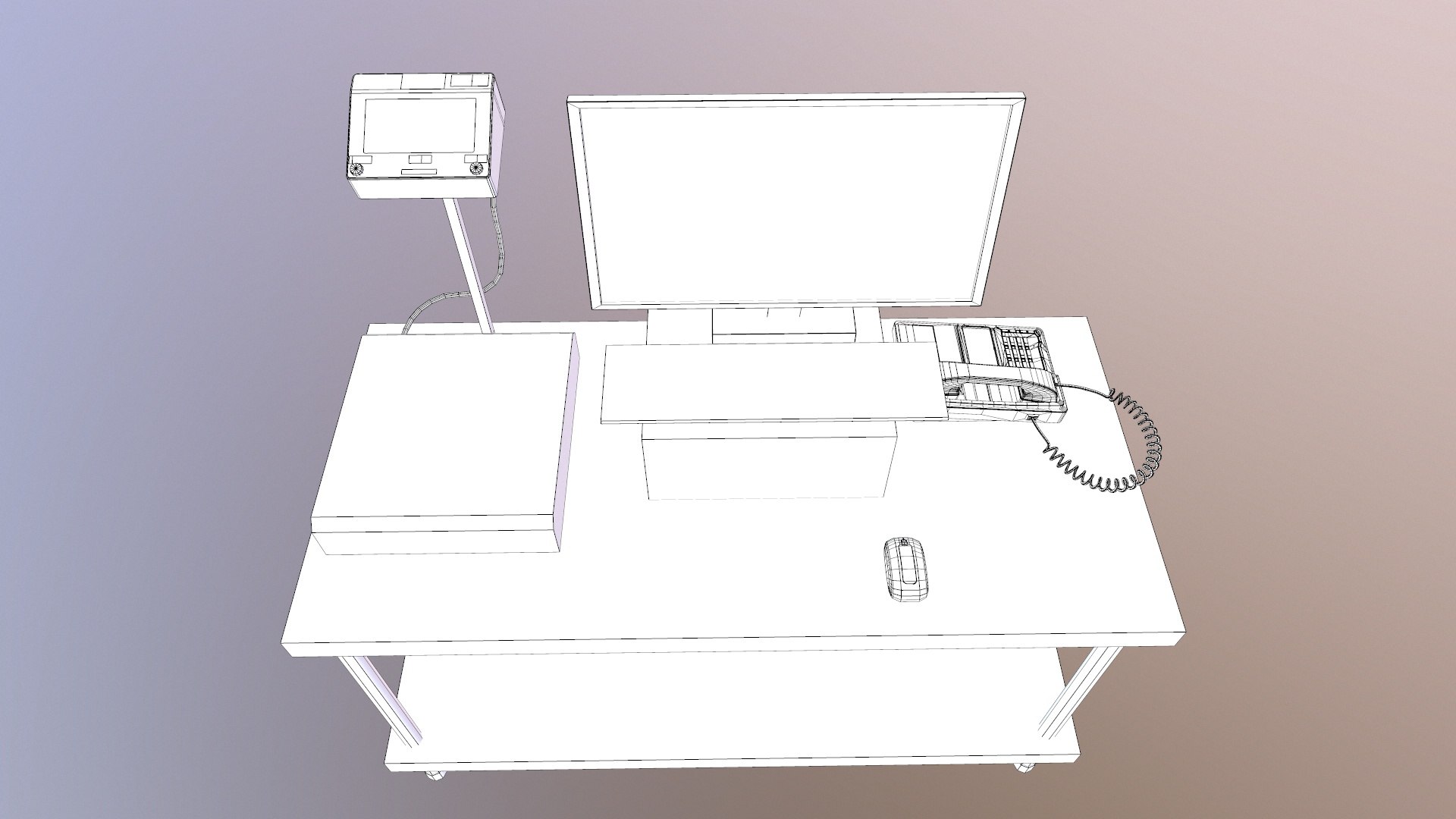 Industry Computer Table 3D Model - TurboSquid 2323107