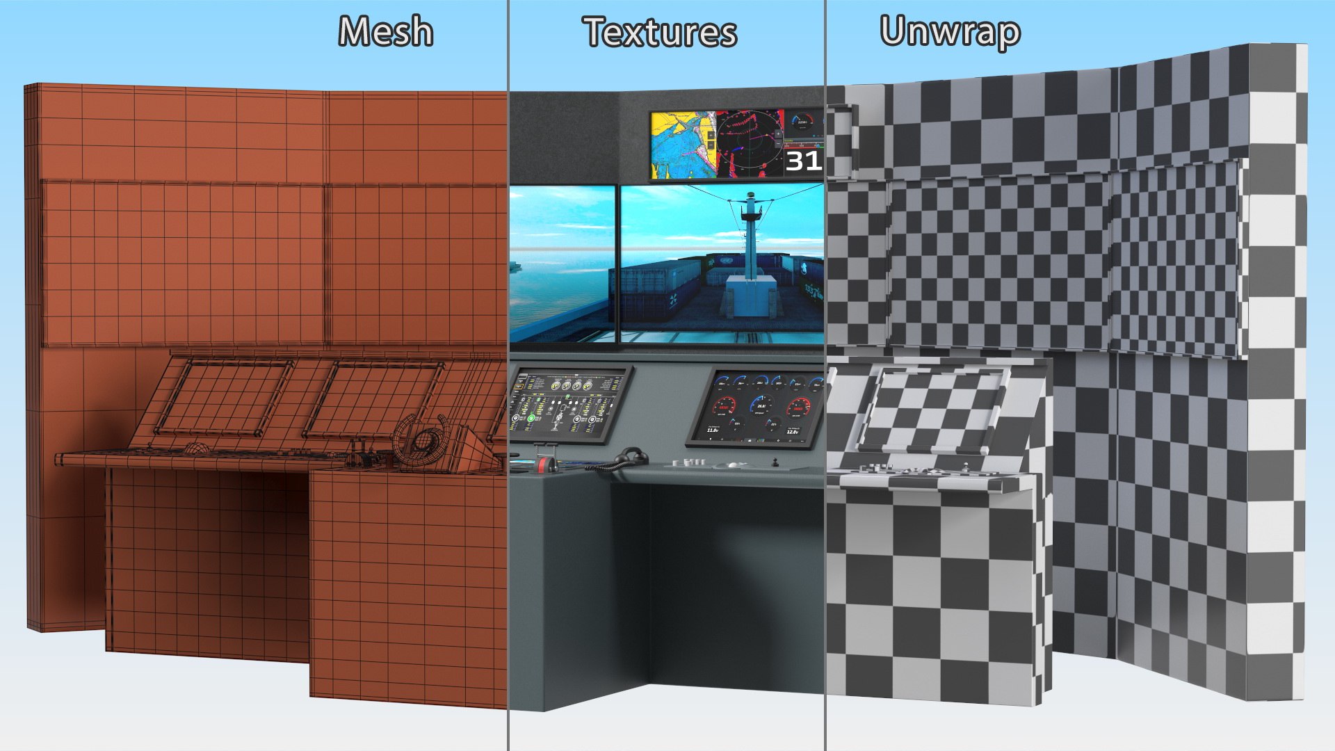 Ship Control System Simulator With Screen 3D Model - TurboSquid 2161942