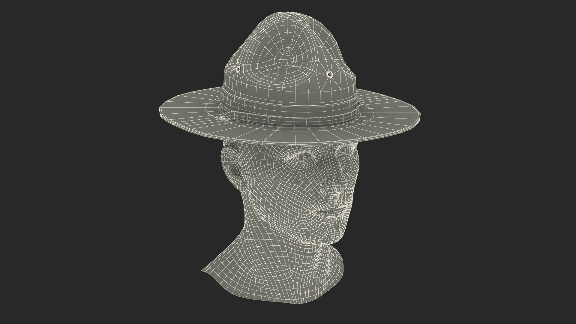 Sergeant Military Cap Brown On Mannequin 3D Model - TurboSquid 2156971