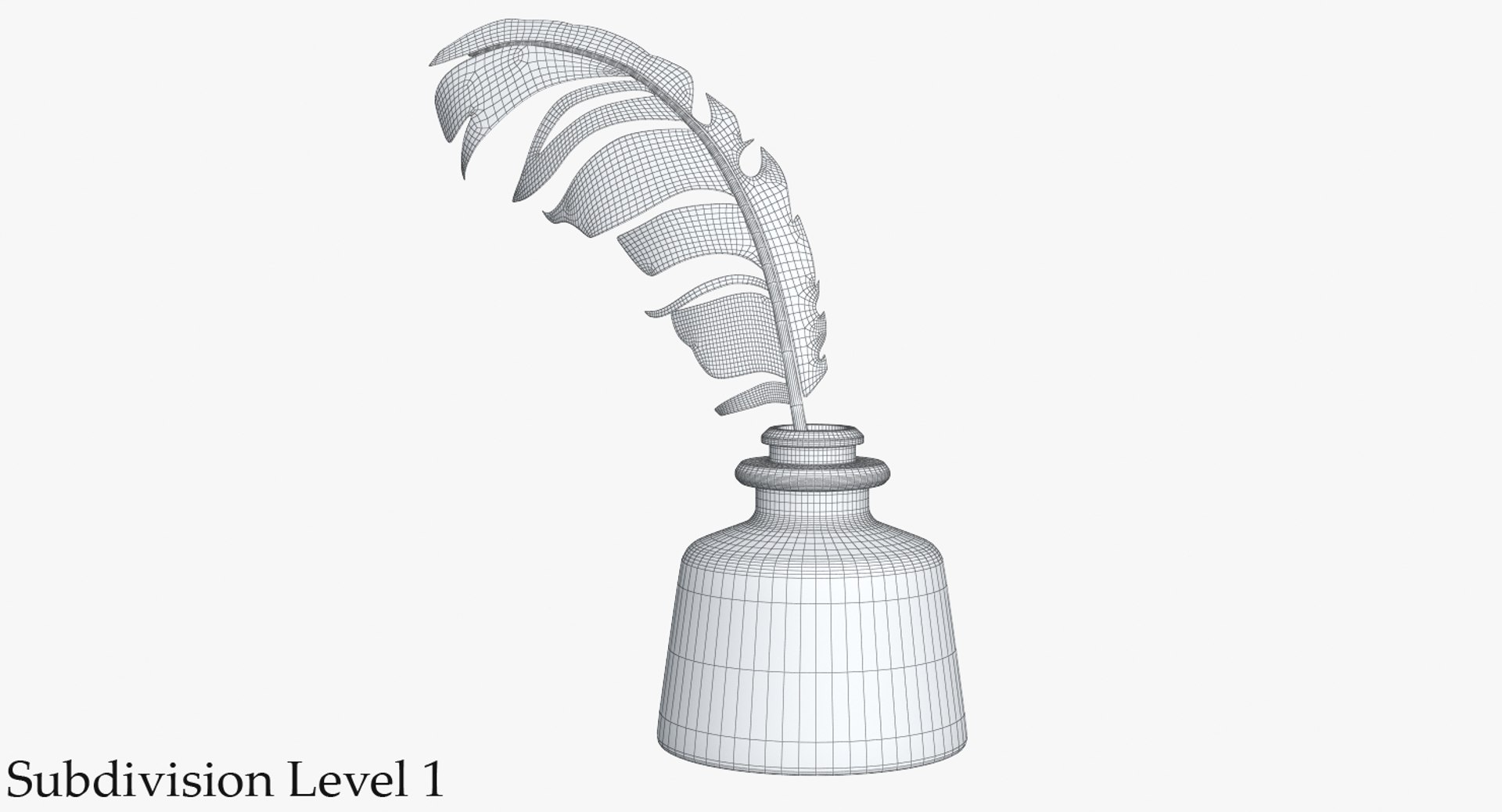 3D model inkwell quill - TurboSquid 1274949