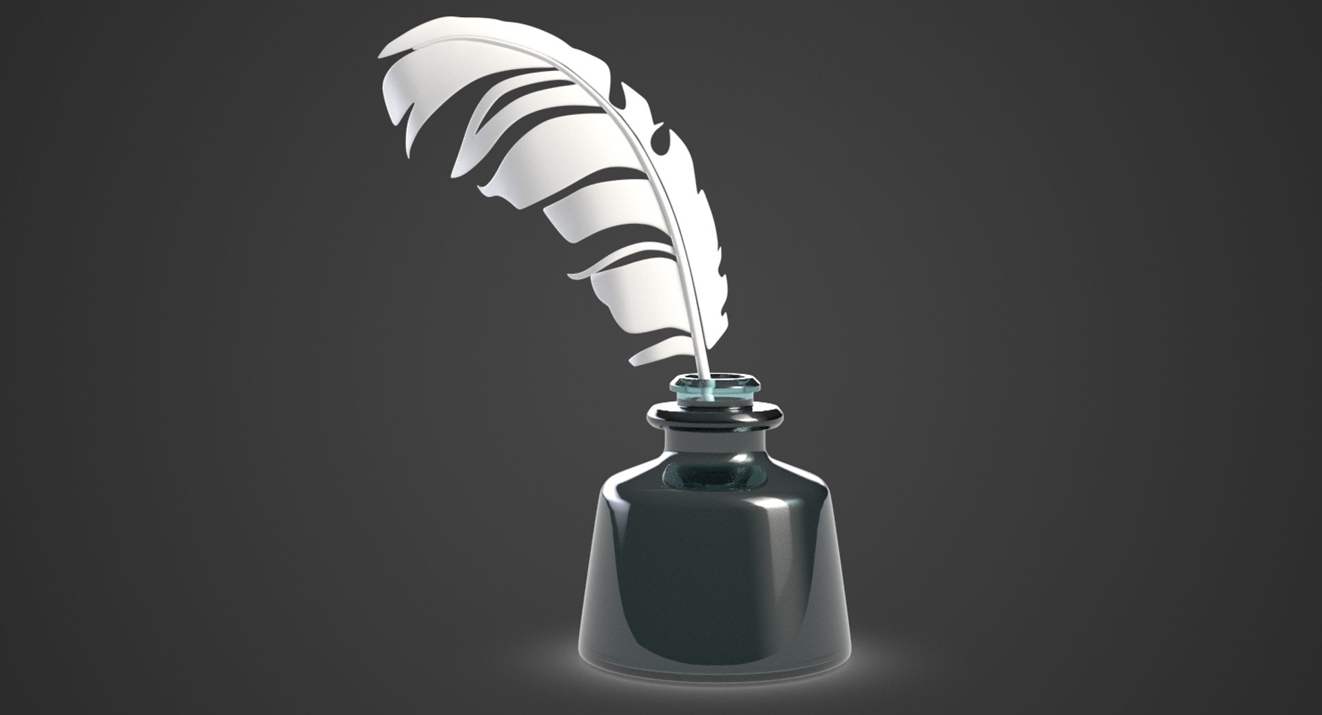 3D model inkwell quill - TurboSquid 1274949