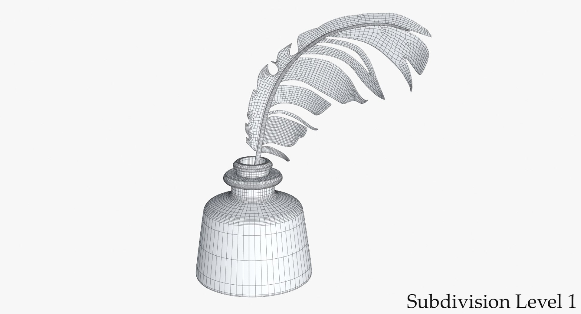 3D model inkwell quill - TurboSquid 1274949