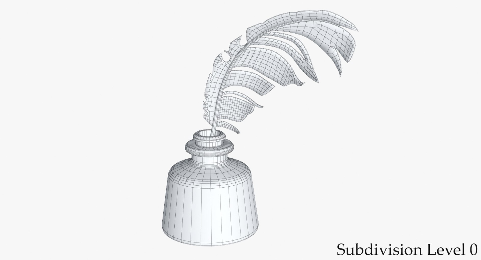 3D model inkwell quill - TurboSquid 1274949