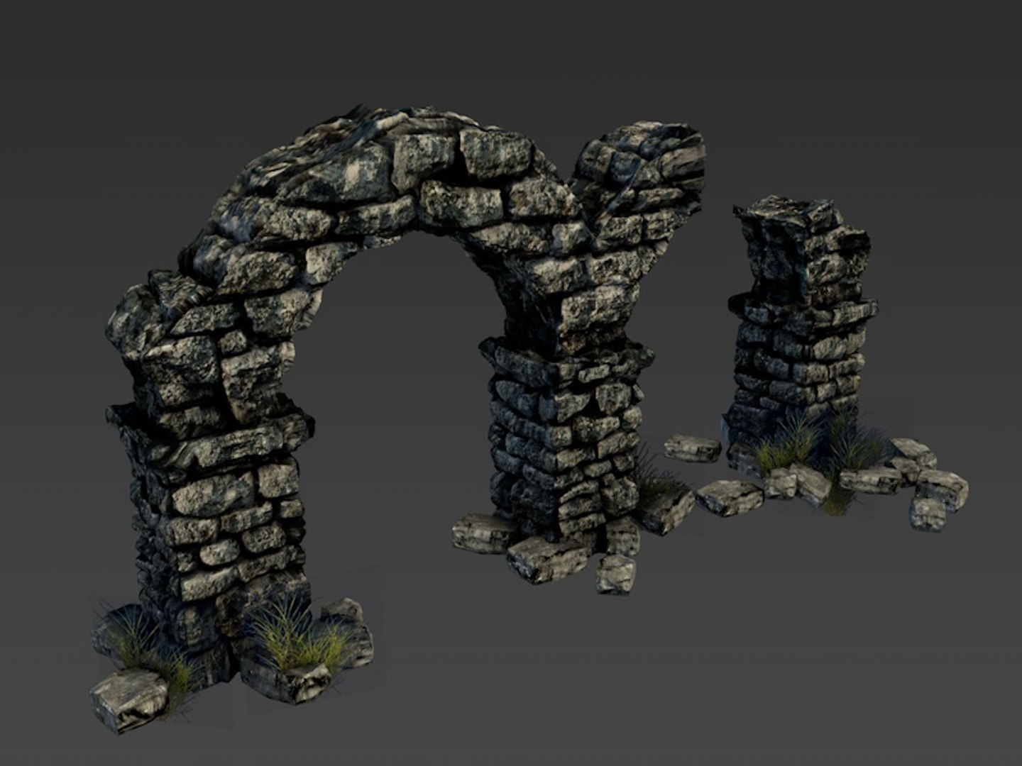 3d Model Ancient Columns Arch Ruins