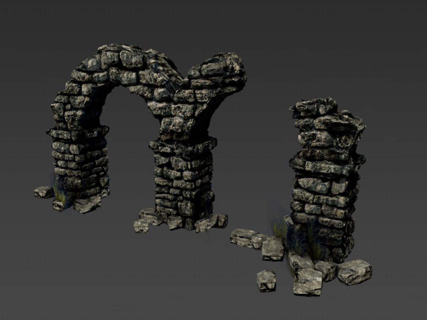 3d Model Ancient Columns Arch Ruins