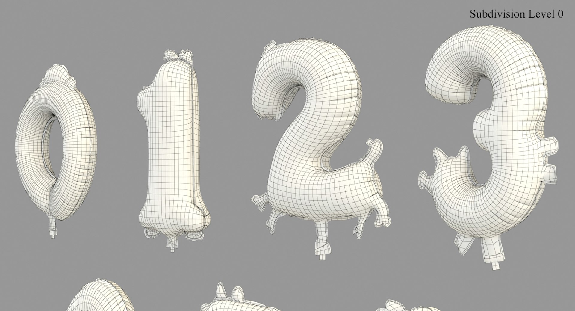 Balloon Numbers 3D - TurboSquid 1412466