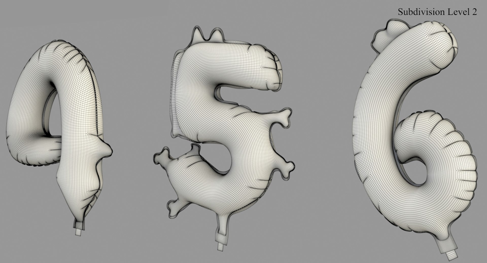 Balloon numbers 3D - TurboSquid 1412466