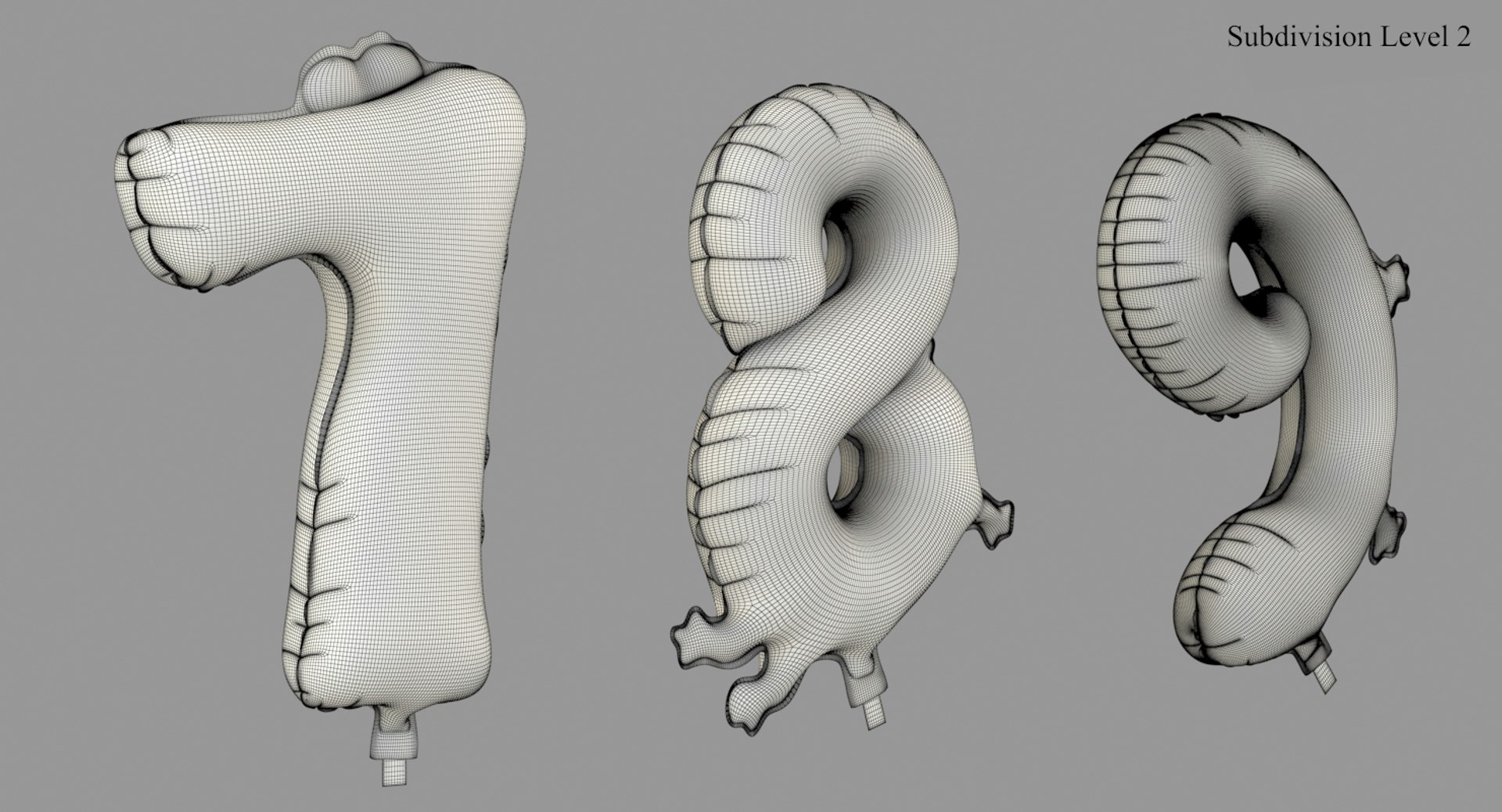 Balloon Numbers 3D - TurboSquid 1412466