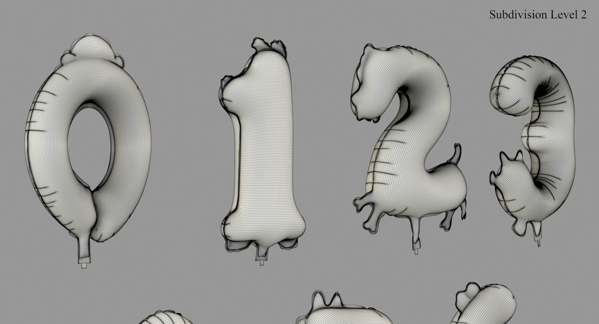 Balloon numbers 3D - TurboSquid 1412466