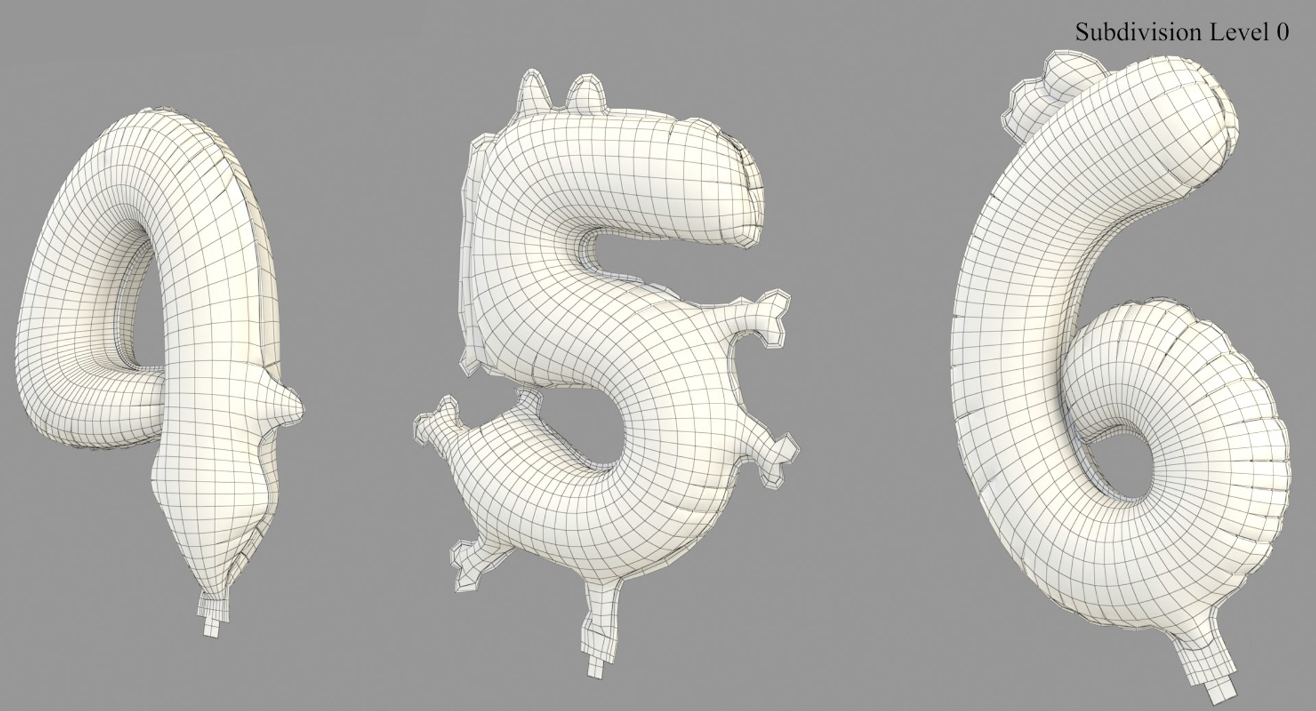 Balloon Numbers 3D - TurboSquid 1412466
