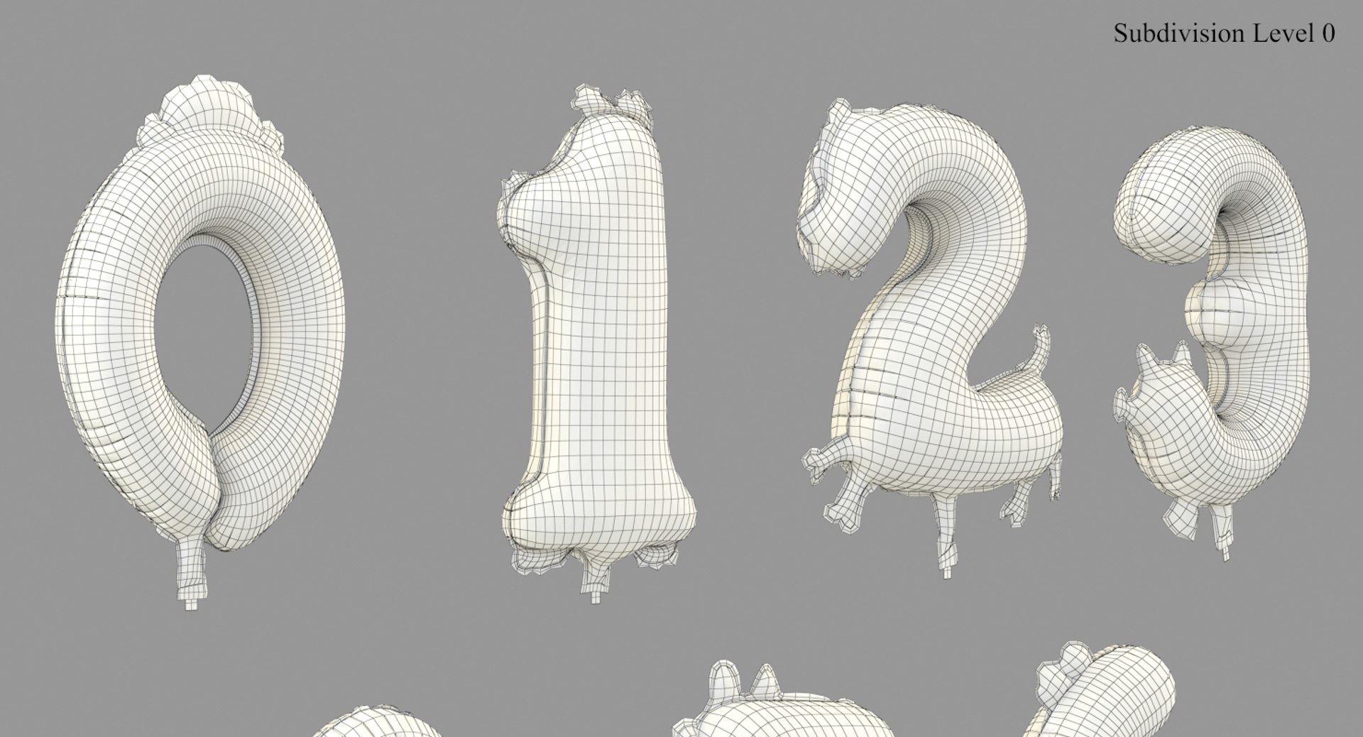 Balloon numbers 3D - TurboSquid 1412466