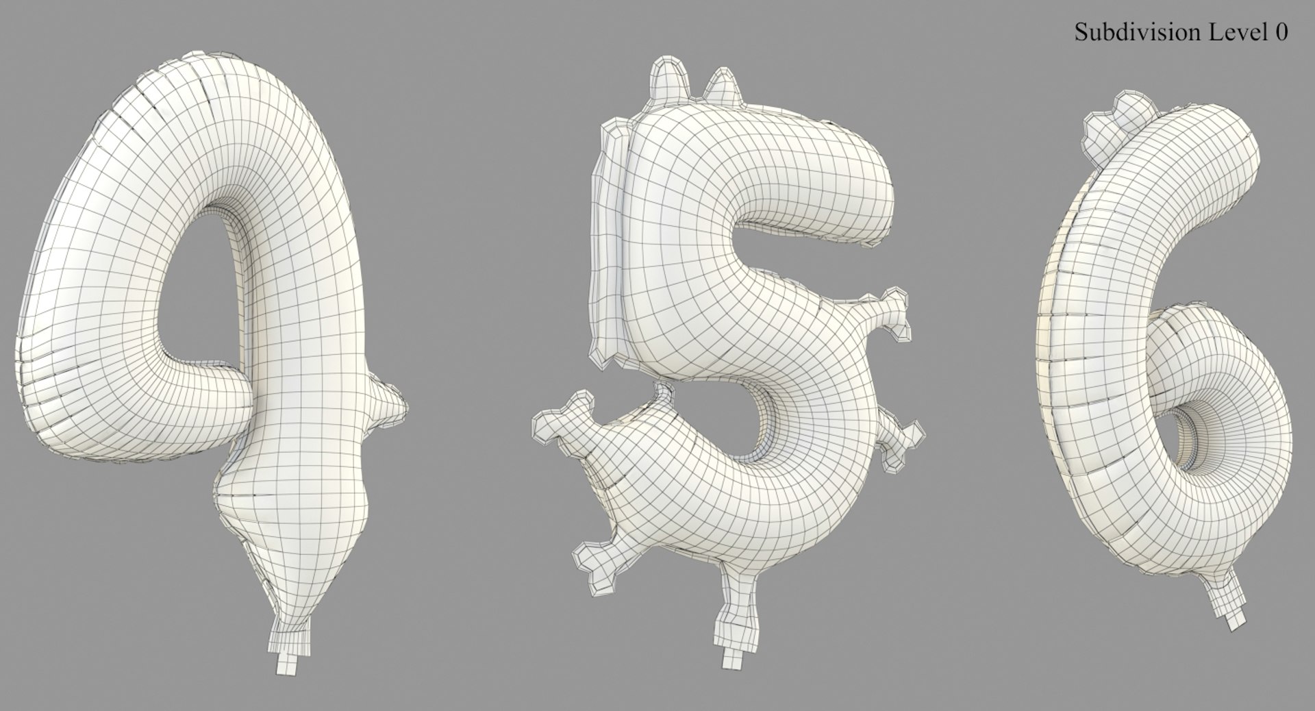 Balloon numbers 3D - TurboSquid 1412466