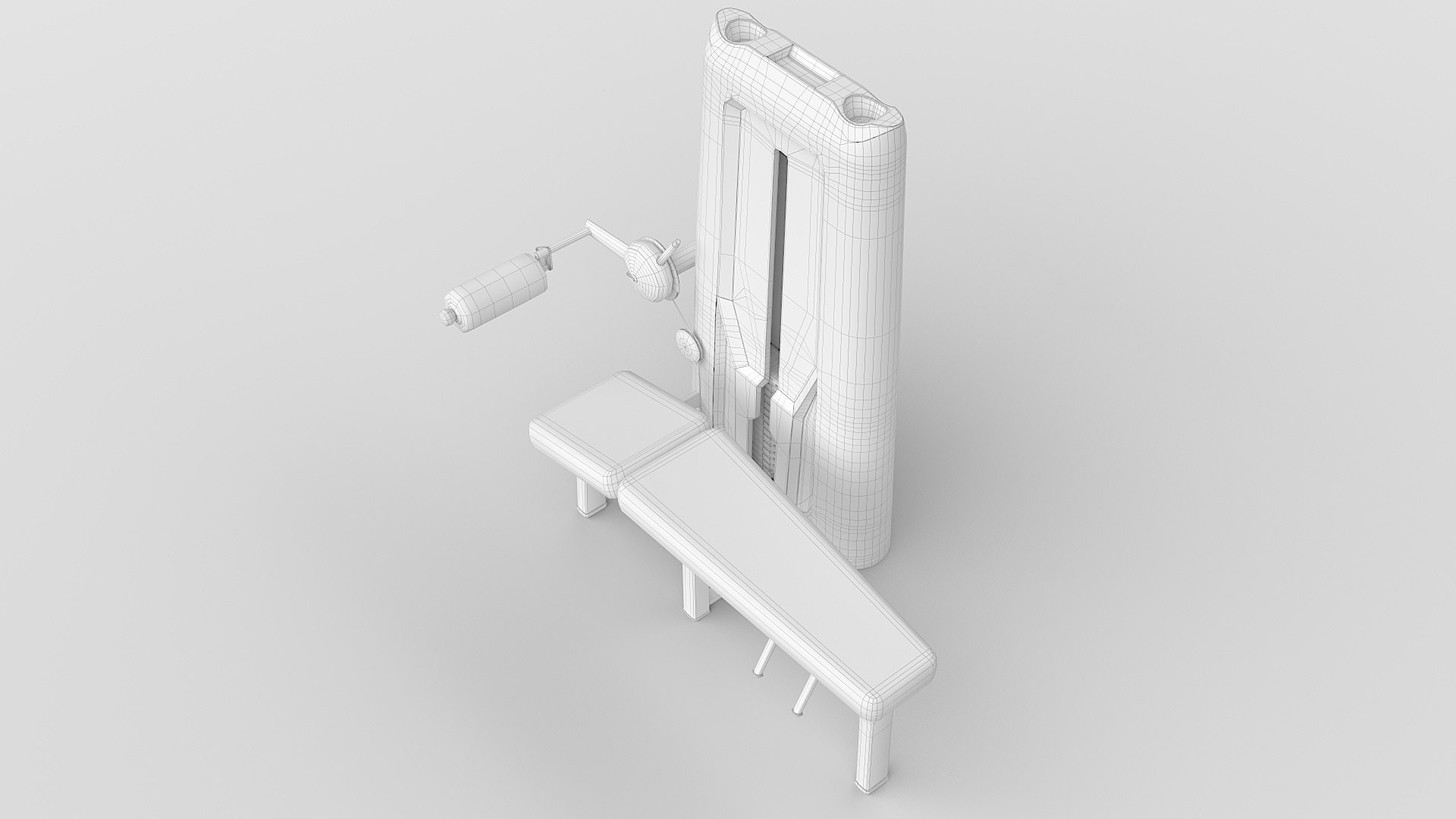3D Generic Prone Leg Curl Gym Machine - TurboSquid 2136033