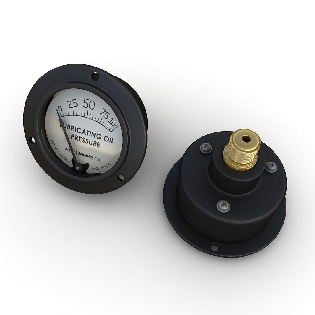3d Model Engine Oil Pressure Gauge