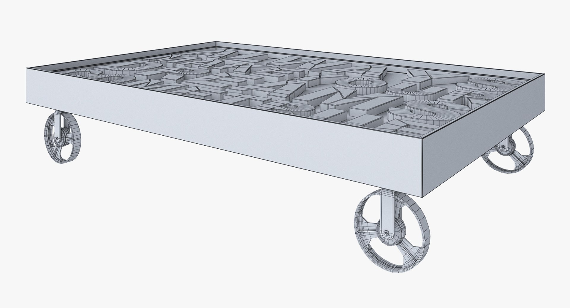 3d wood table model