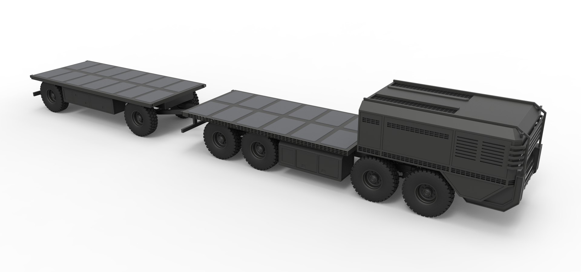 Truck Military Trailer Model - TurboSquid 1411164