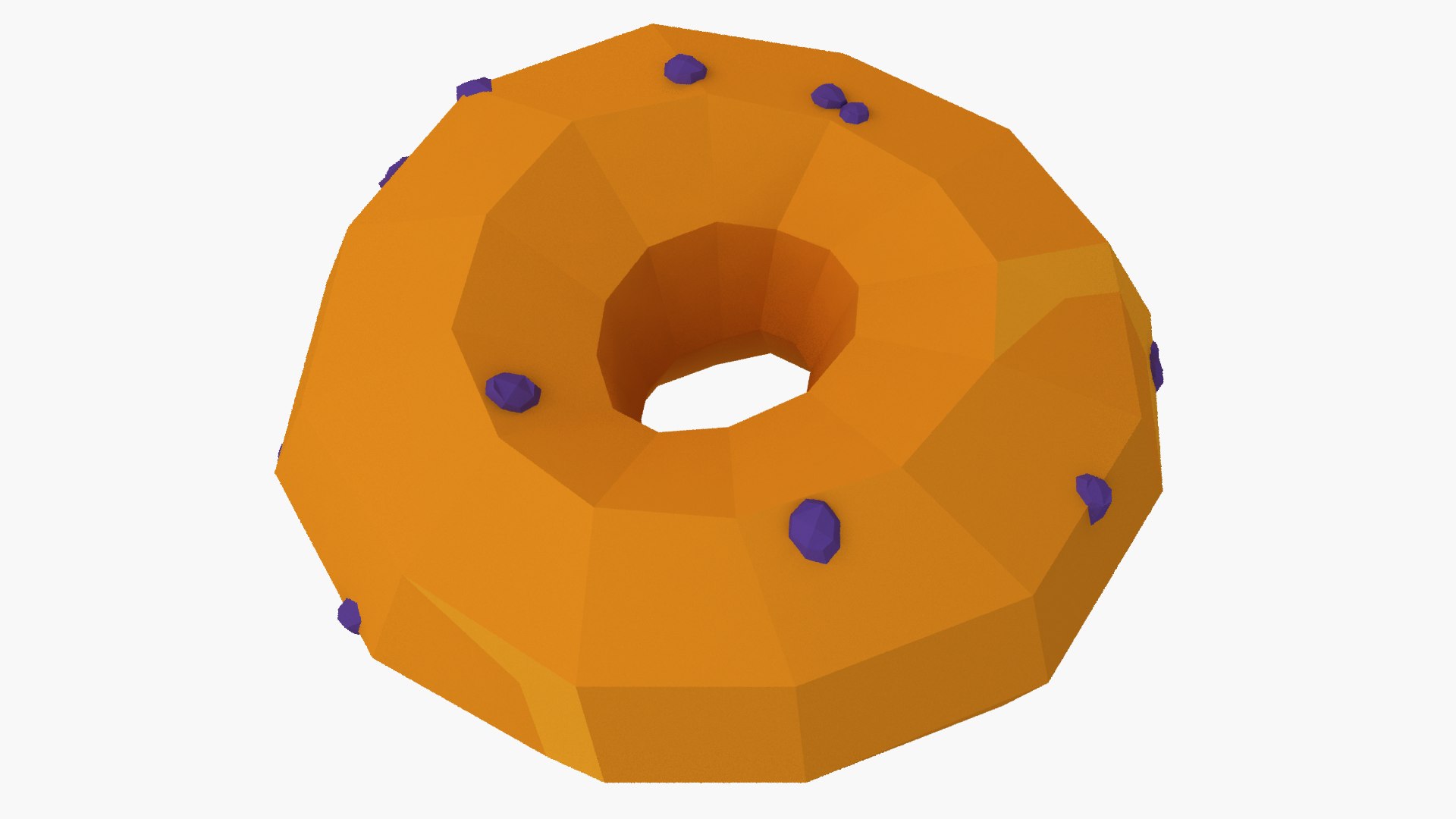 3D Low Poly Cartoon Donut 09 Blueberry Bagel - TurboSquid 2031693