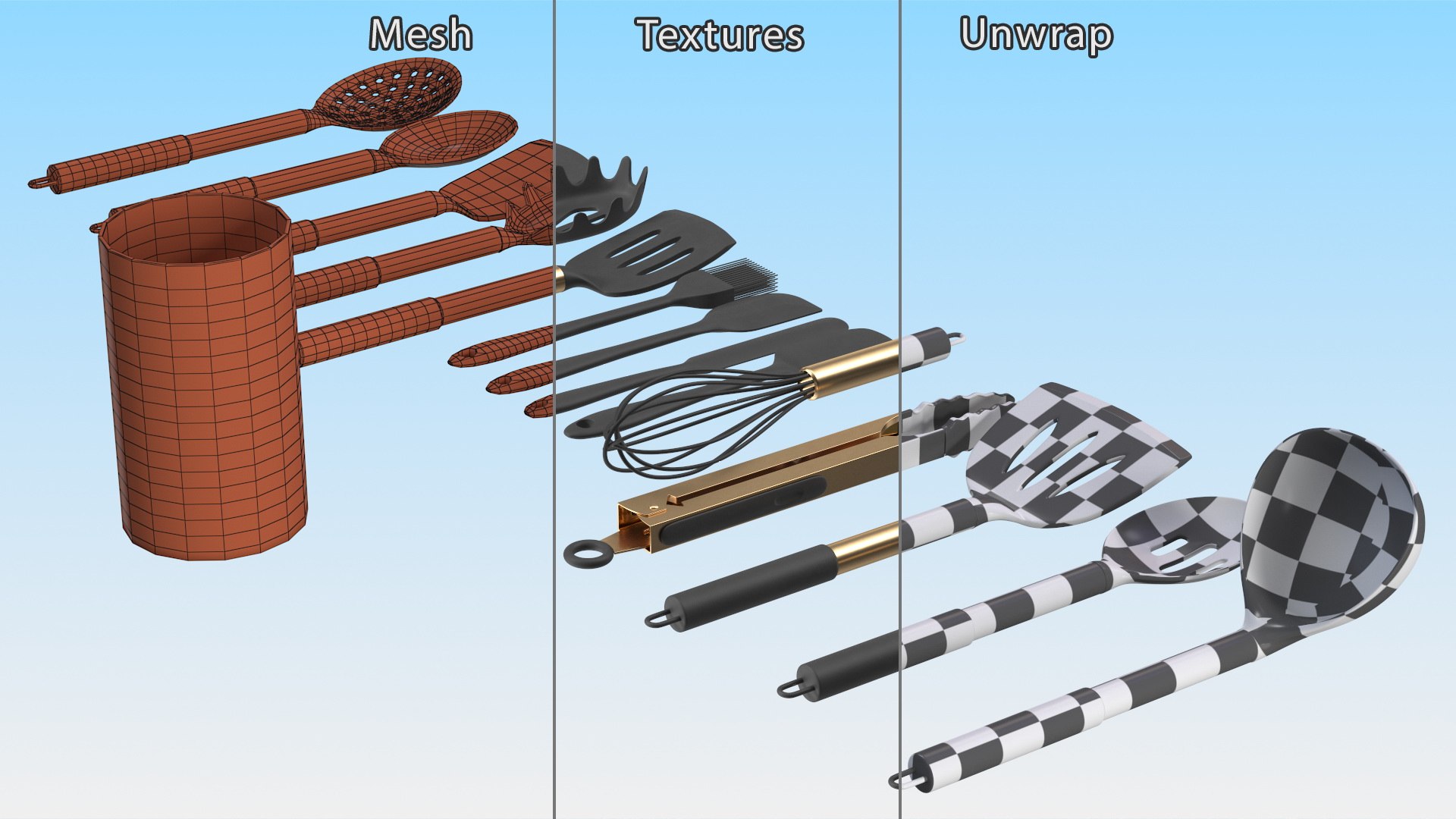 Kitchen Utensils Bronze 3D model - TurboSquid 2003421
