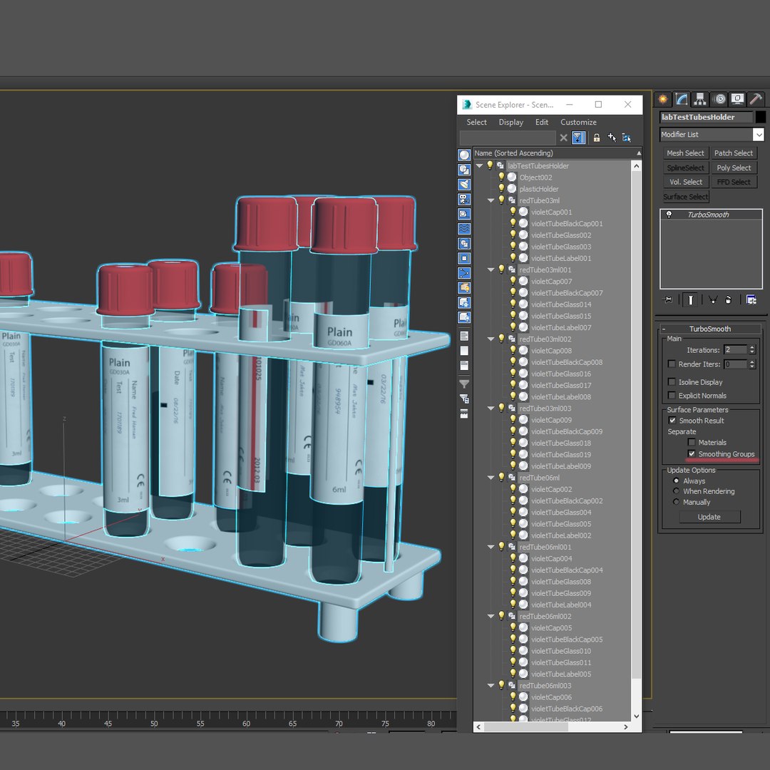 3D lab sample tubes model - TurboSquid 1150696