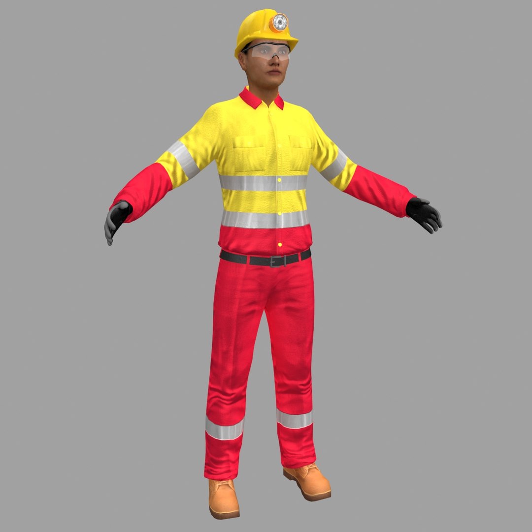 Female miner worker 3D model - TurboSquid 1355842