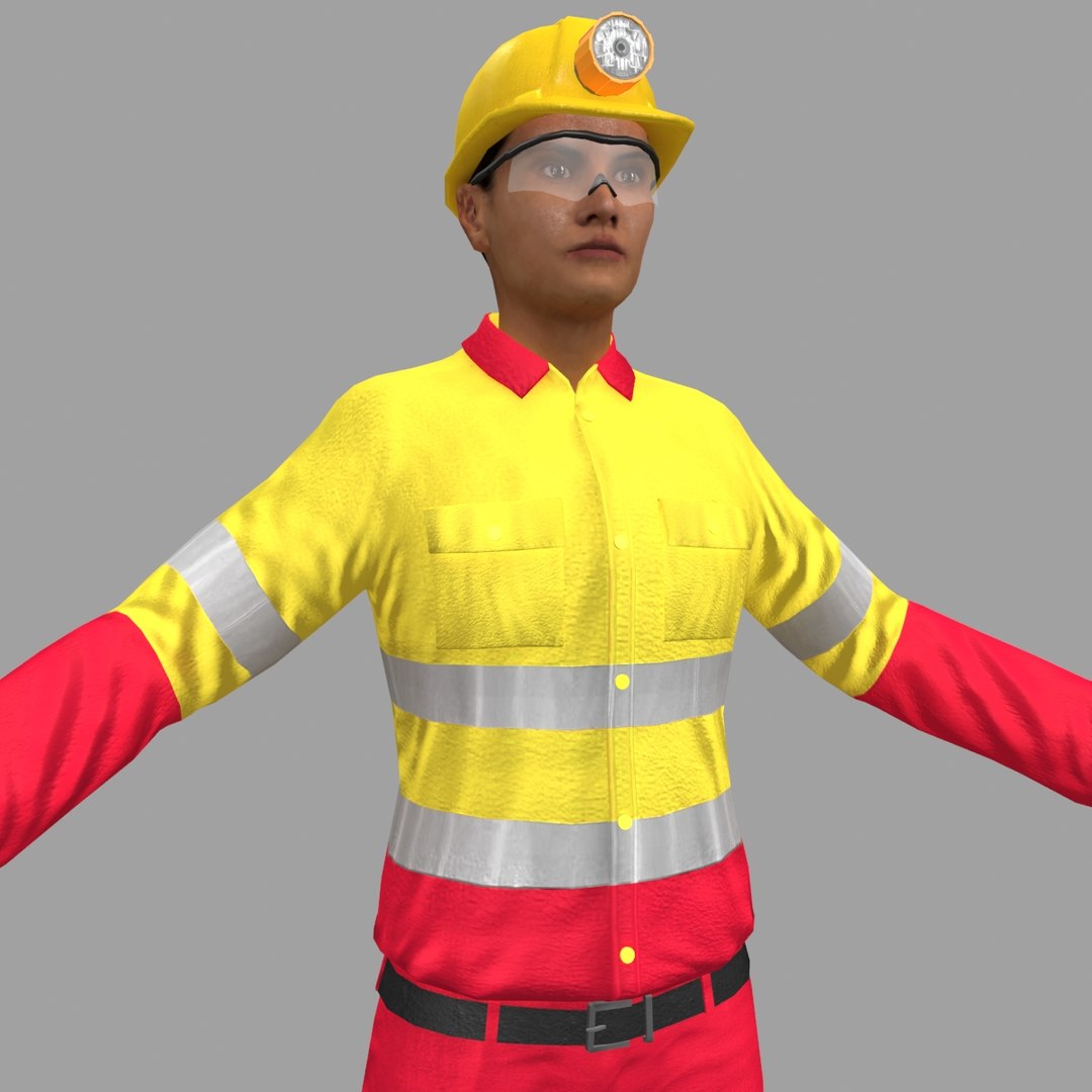 Female miner worker 3D model - TurboSquid 1355842