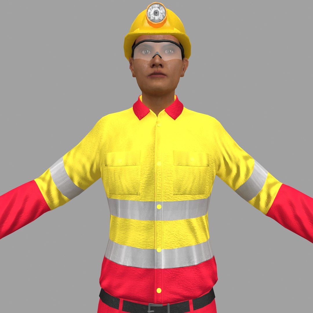 Female miner worker 3D model - TurboSquid 1355842