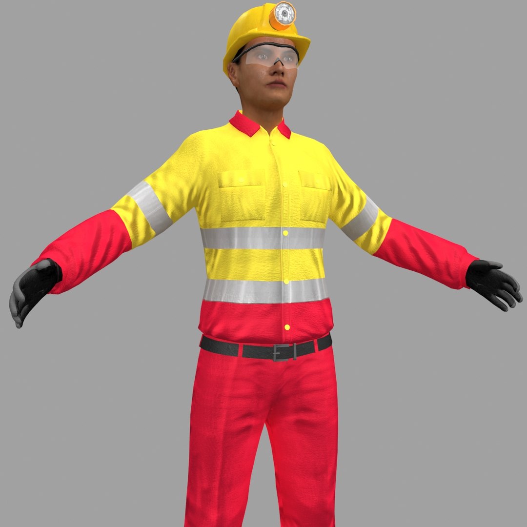 Female miner worker 3D model - TurboSquid 1355842