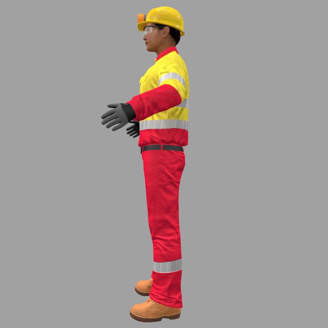 Female miner worker 3D model - TurboSquid 1355842