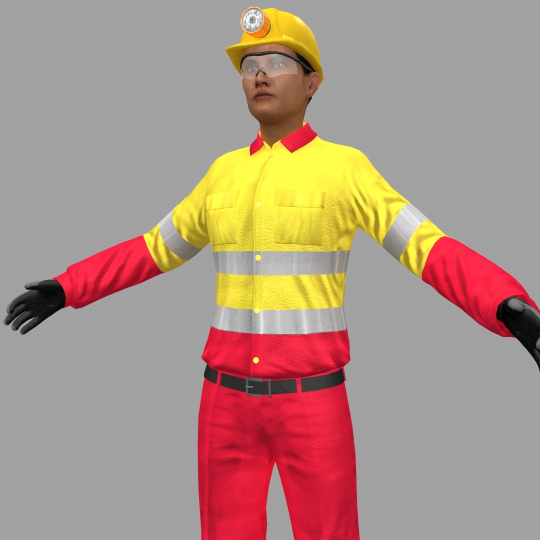 Female miner worker 3D model - TurboSquid 1355842